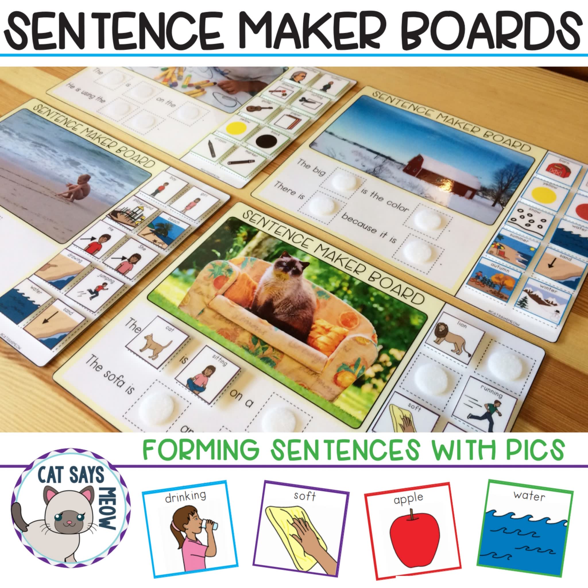 《sentence maker boards》句子组合练习作业纸安静书 电子版PDF 百度云网盘下载 | 咿呀启蒙yiyaqimeng.com